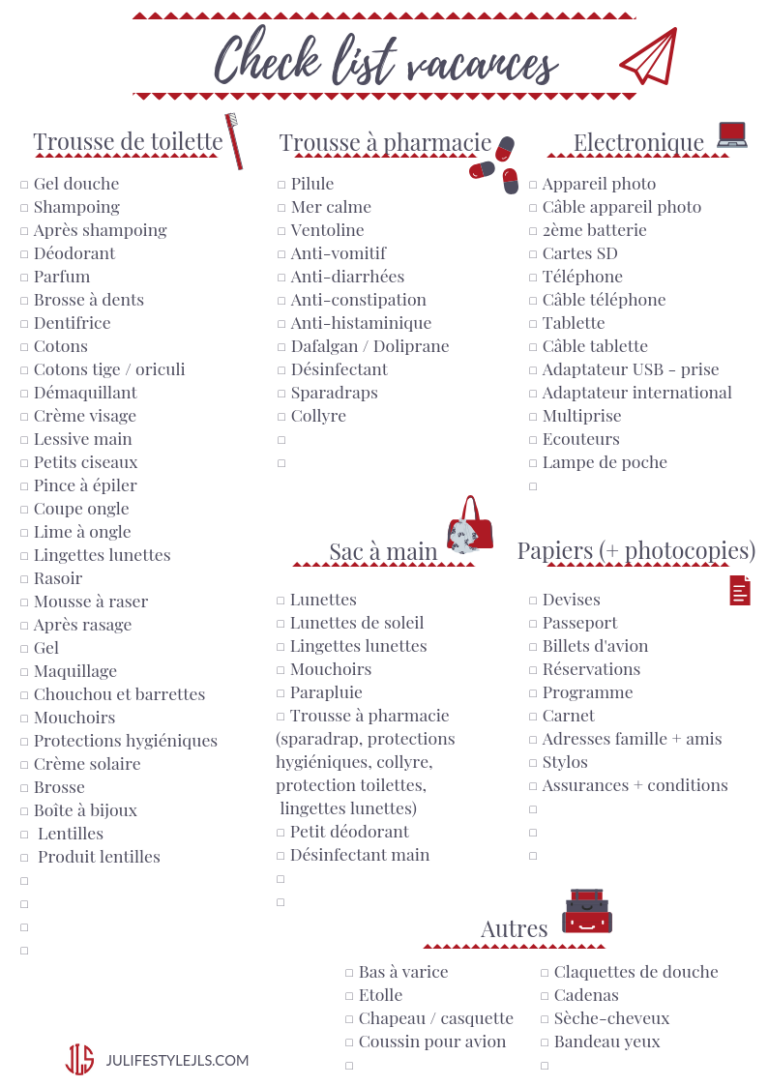 check-list-liste-vacances-voyage-bagage - JuLifeStyle